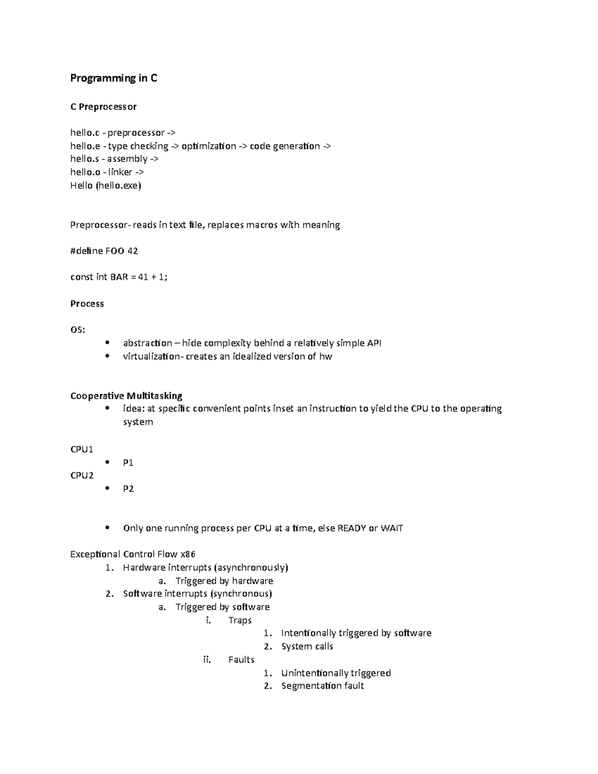 Programming in C - Prof. Vesely - weeks 3-4 - Programming in C C ...