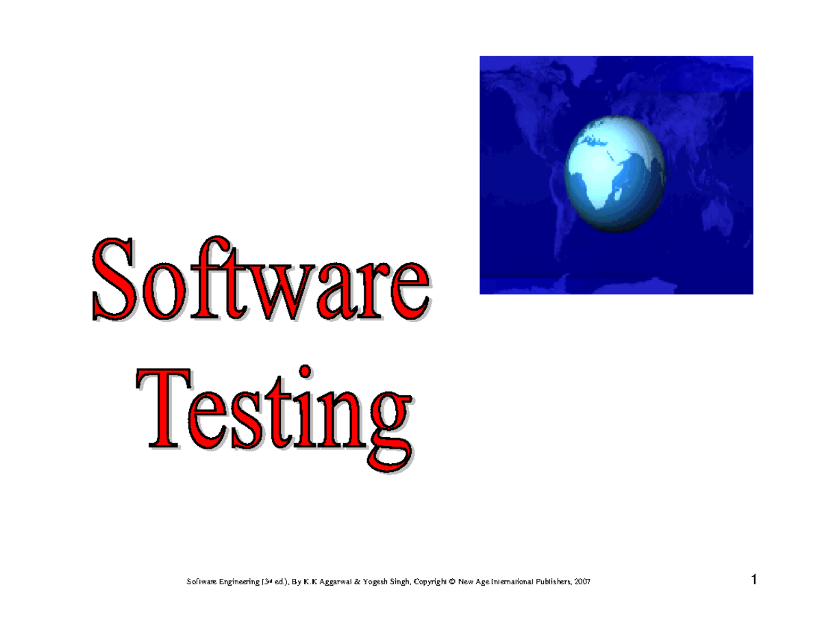 Chapter 8: Software Testing Overview and Techniques (CSE 101) - Studocu