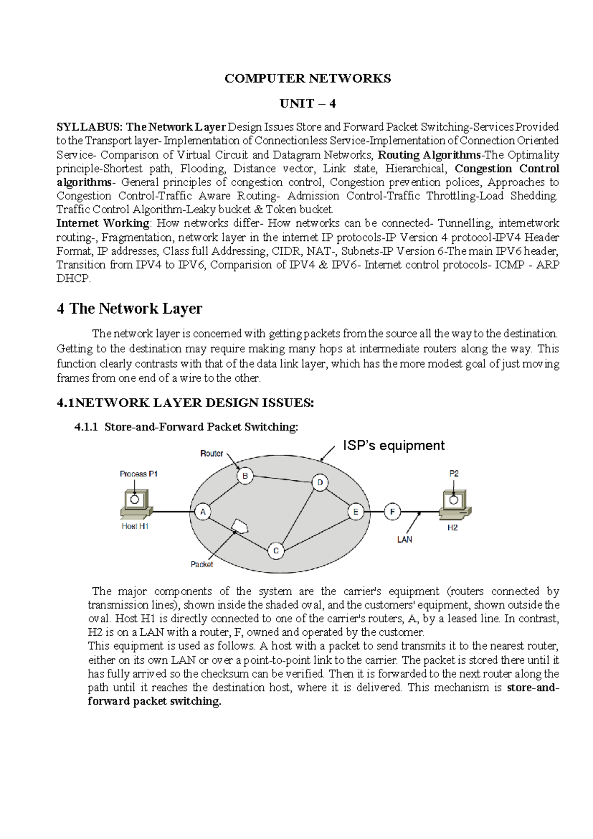 CN R20 UNIT 4 - Computer Networks - COMPUTER NETWORKS UNIT – 4 SYLLABUS ...
