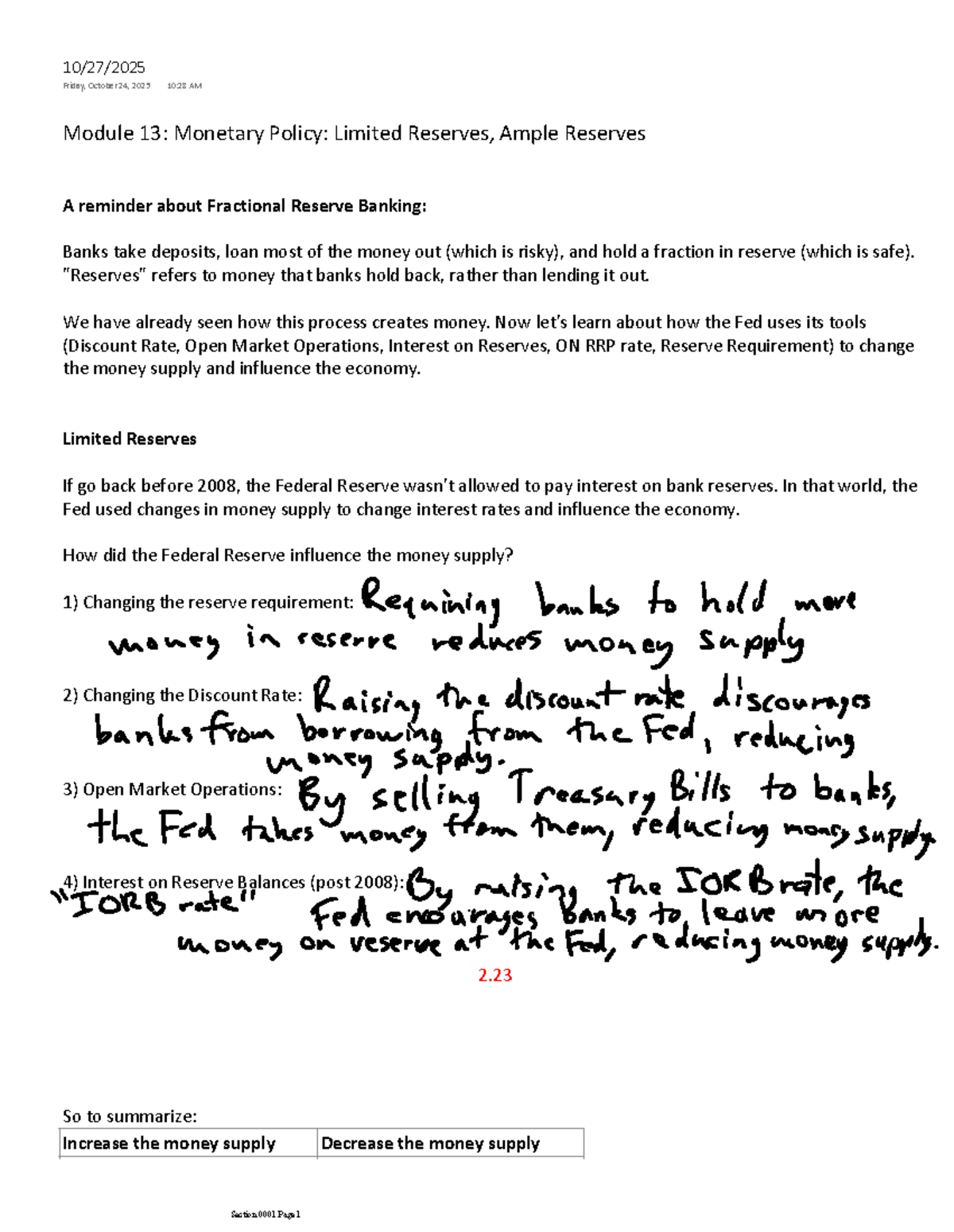 Module 13: Monetary Policy Insights (Econ 101) - Limited & Ample ...