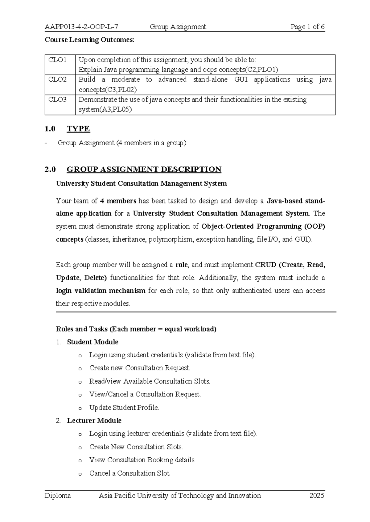 Group Assignment: University Student Consultation Management System ...