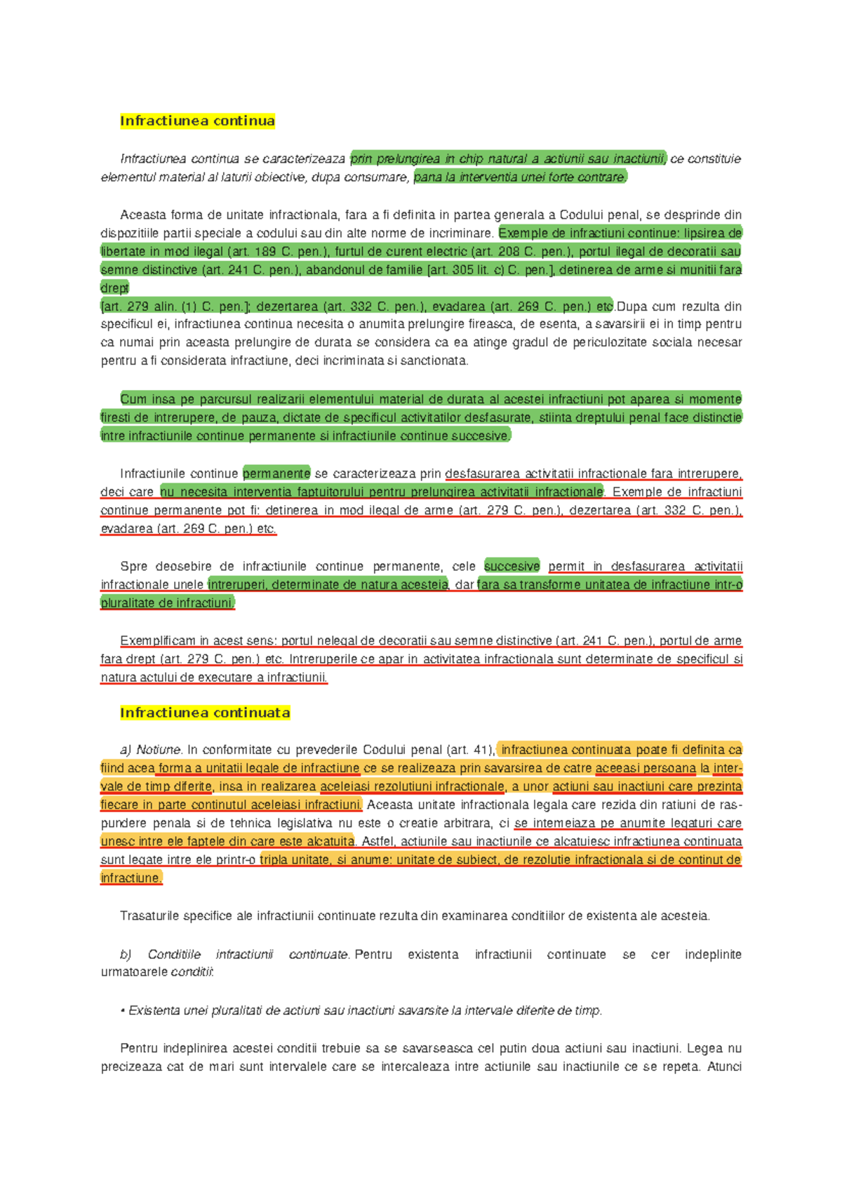 Infractiuni Continue, Continuate, Complexe si Concurs de Infractiuni ...
