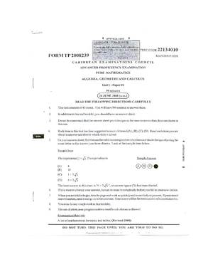 Jan 2025 math csec - January 2025 CSEC Mathematics Paper 2 - TEST CODE ...