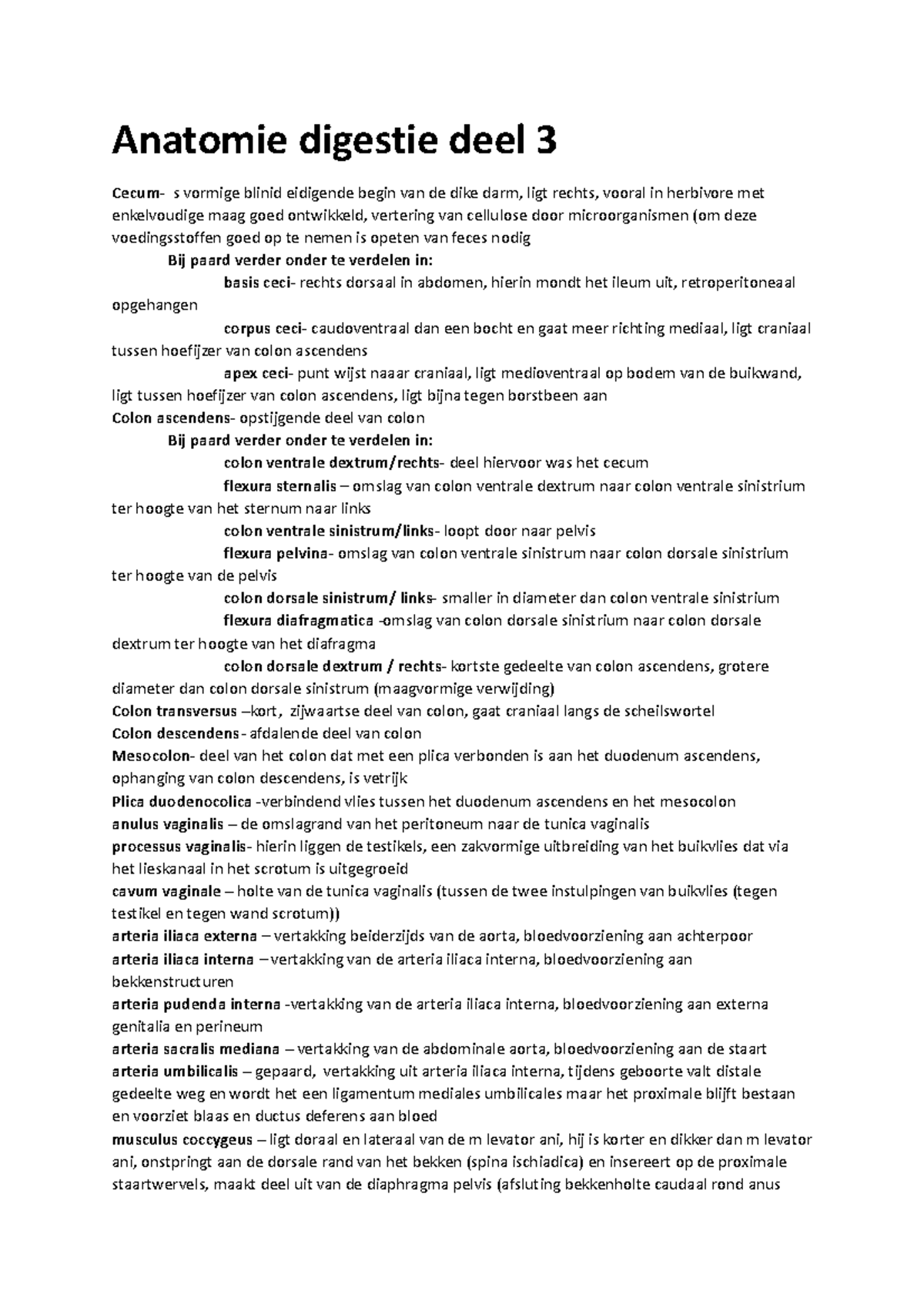 Anatomie Digestie Deel 3: Gedetailleerde Anatomische Structuren en ...