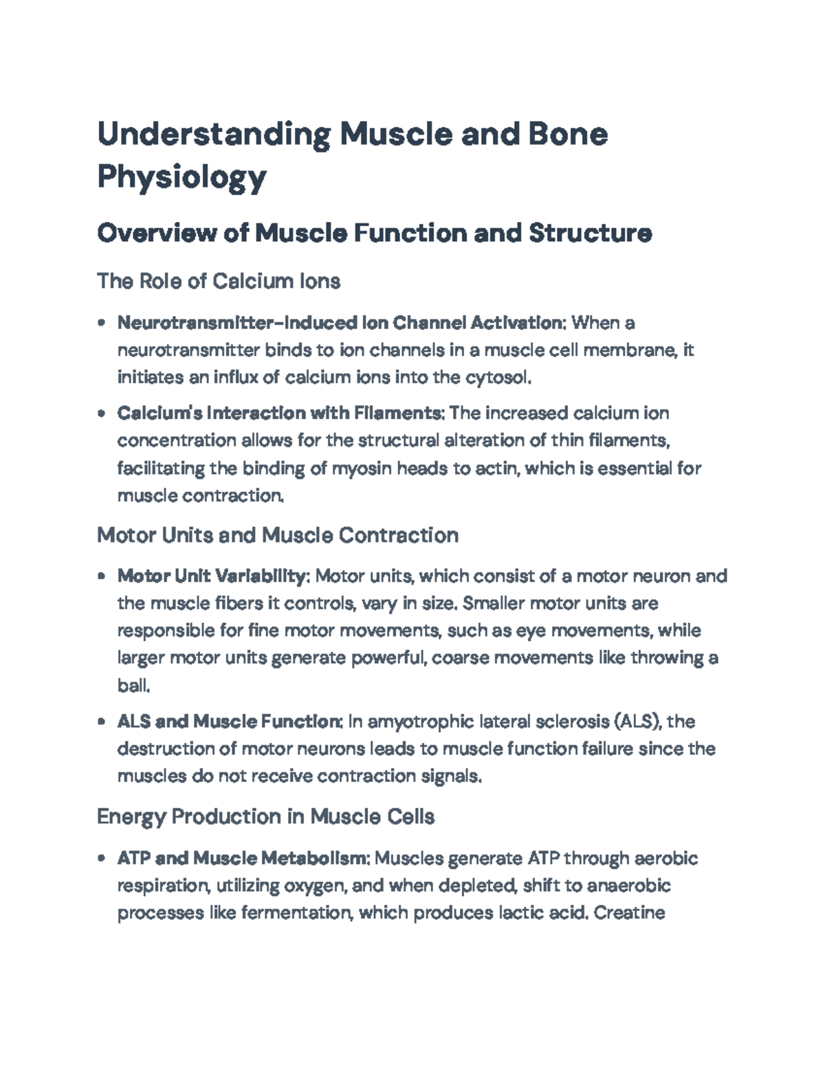 Understanding Muscle and Bone Physiology: Key Concepts and Dynamics ...