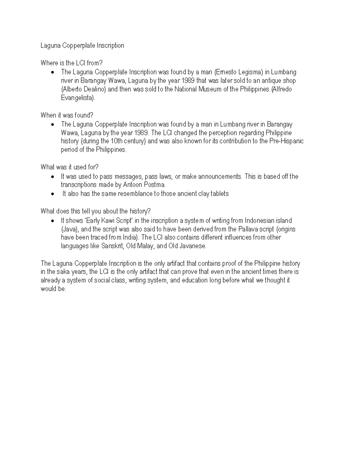 Laguna Copperplate Inscription LCI - When it was found? The Laguna ...