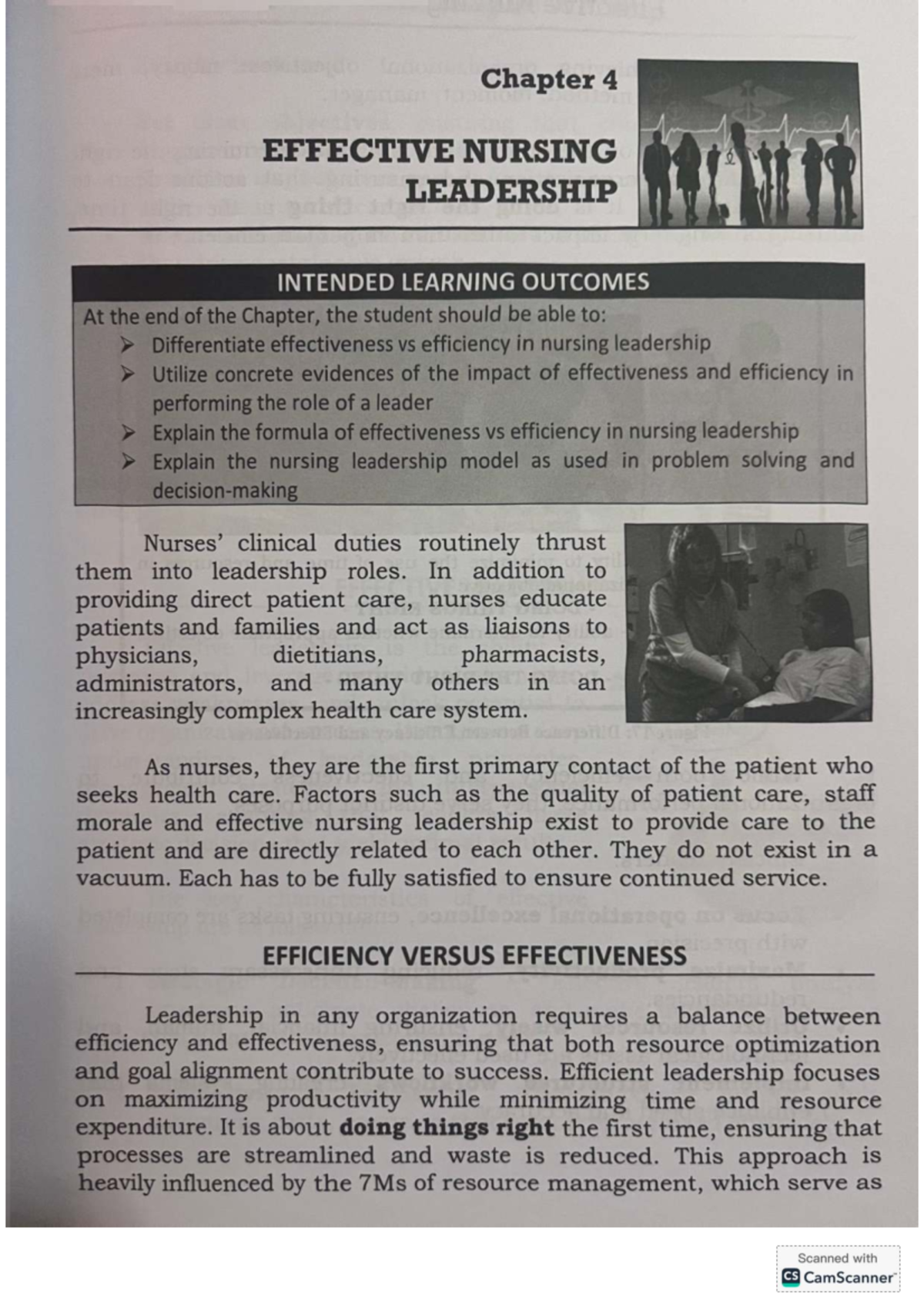 Chapter 4-5: Effective Nursing Leadership & Management (NCM 119) - Studocu