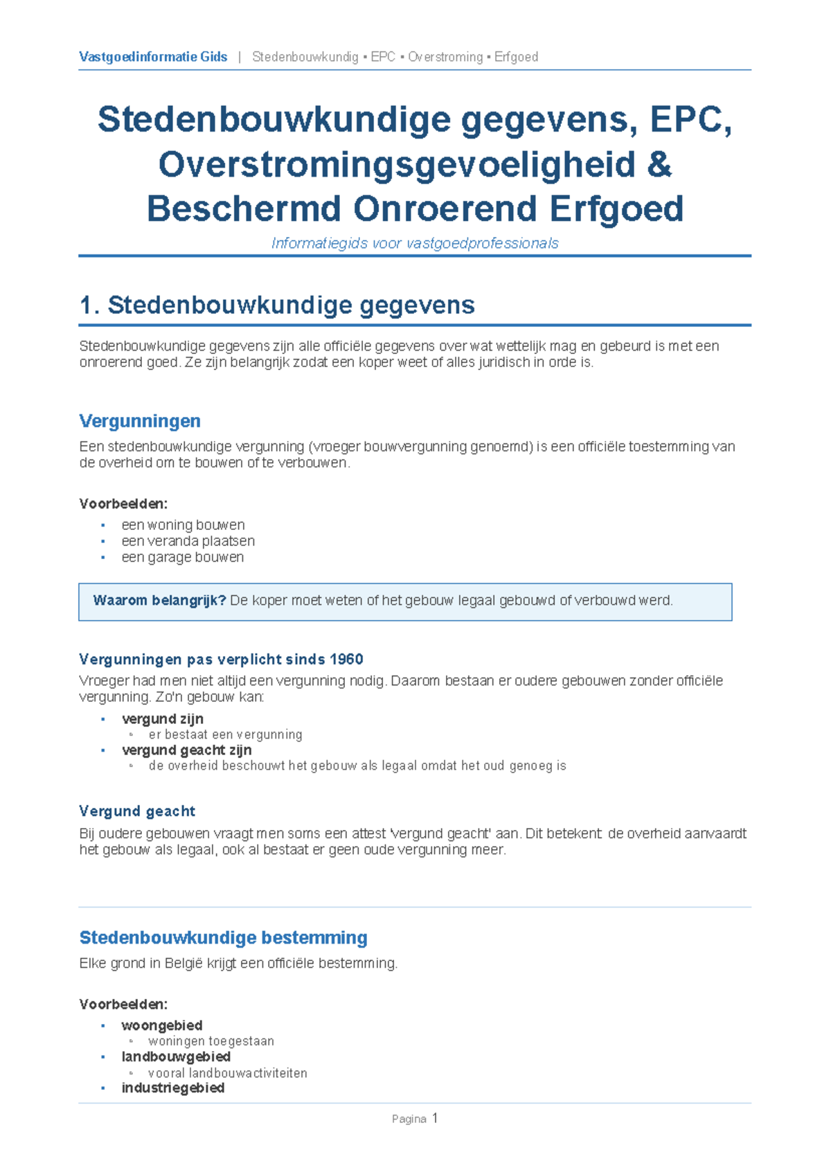 Vastgoedinformatie Gids: Stedenbouwkundige Gegevens en EPC Overstroming ...