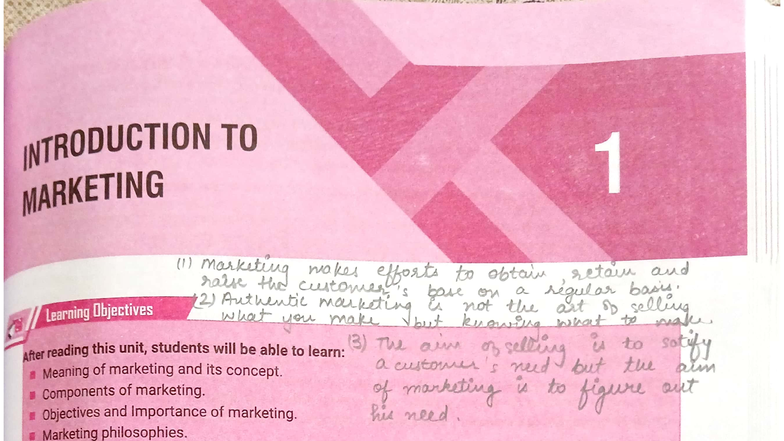 Introduction to Marketing 1: Key Concepts and Philosophies - Studocu