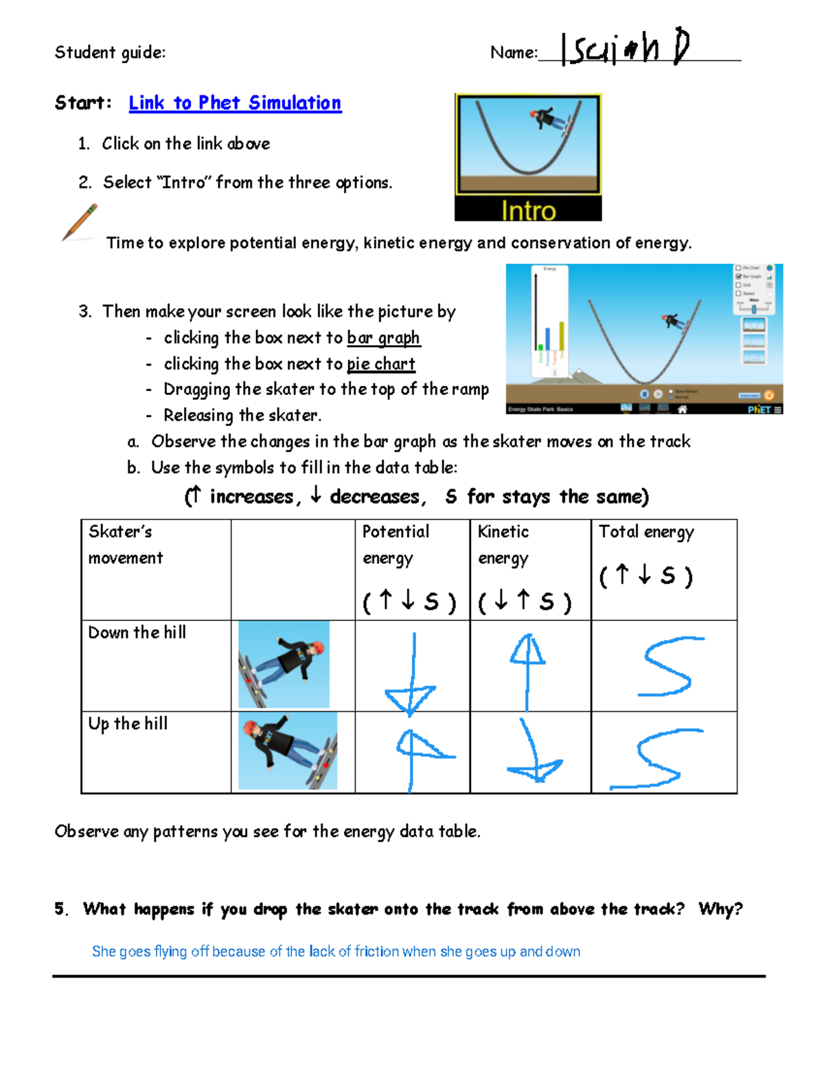 Isaiah+diaz+-+Energy Skate Park+worksheet+CER - Student guide: Name ...