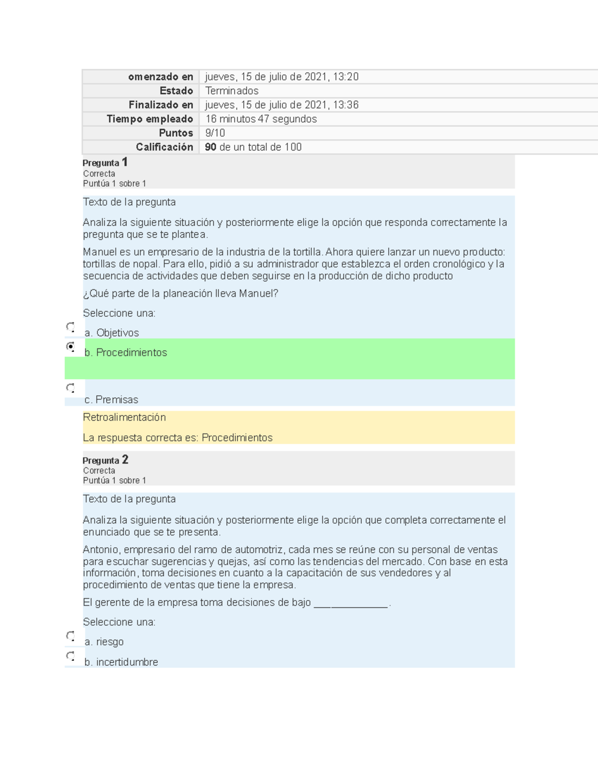 Exam 1 - examen de practica 1 escuela dos mundos Uni a Distancia ...