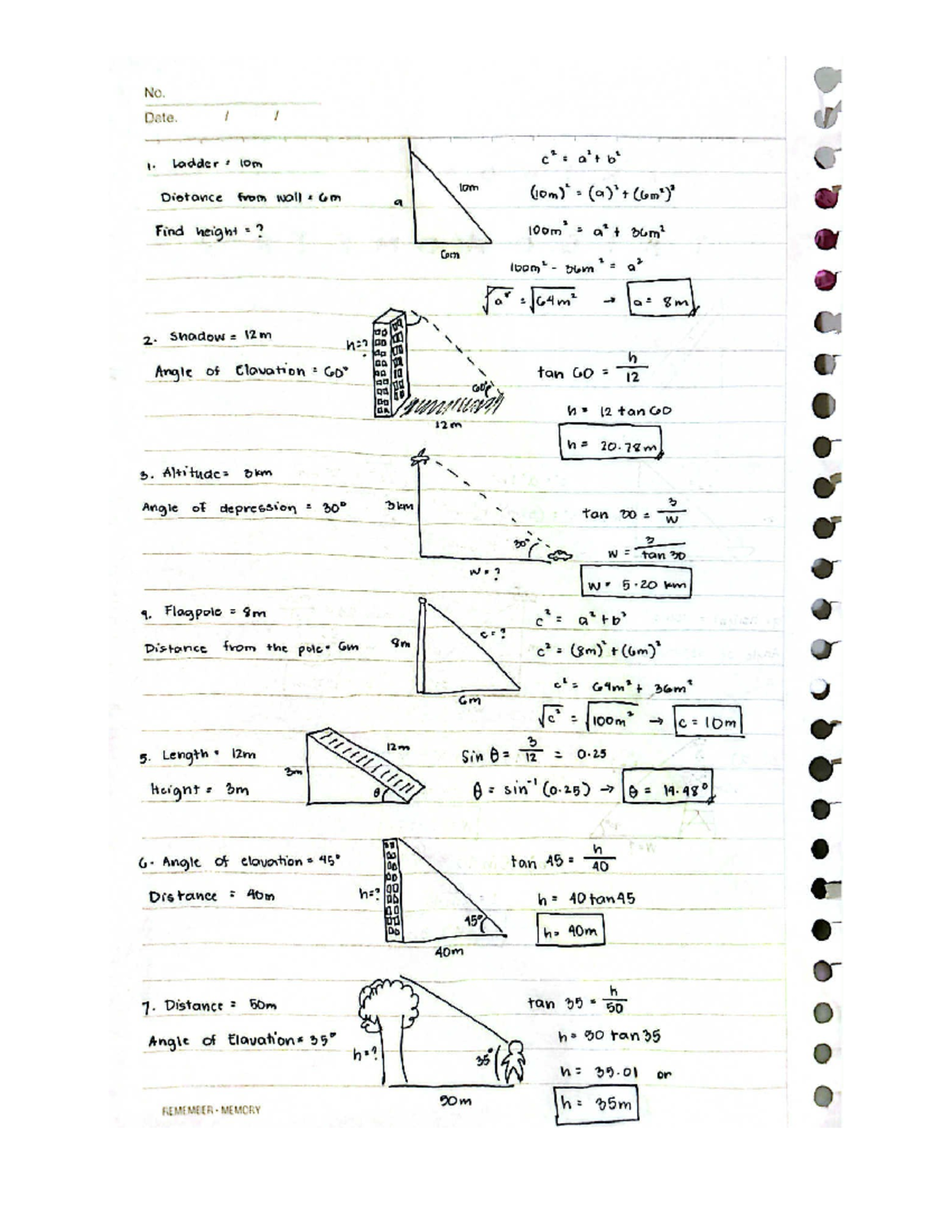 Application of Right Triangles in Geometry (MATH 101) - Studocu