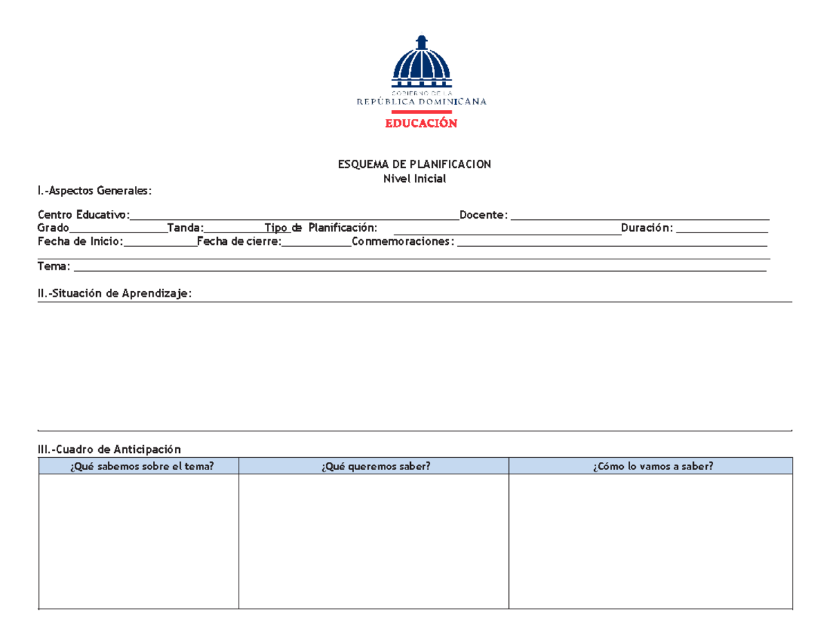 Esquema de Planificación Nivel Inicial JV2023 - Comp 12-04-2025 - Studocu