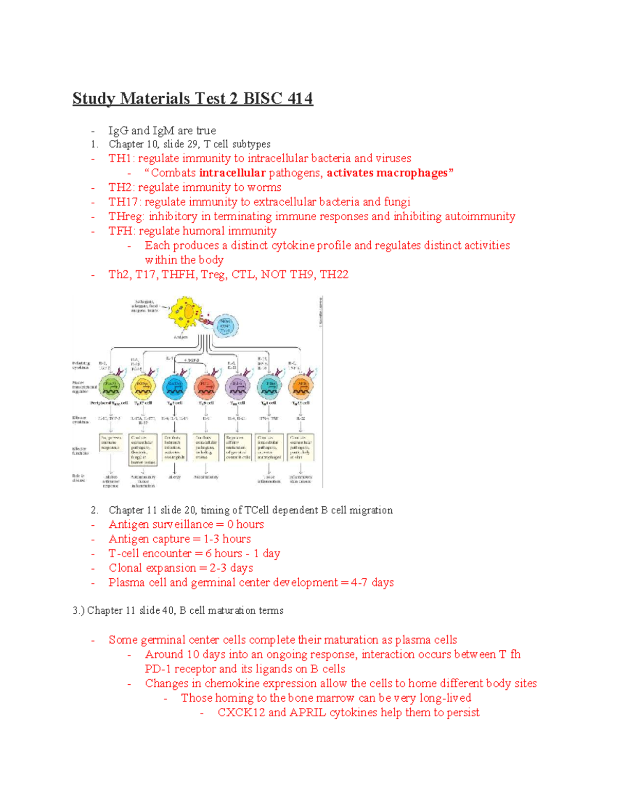 Study Guide: Immune System Concepts - BISC 414 - Studocu