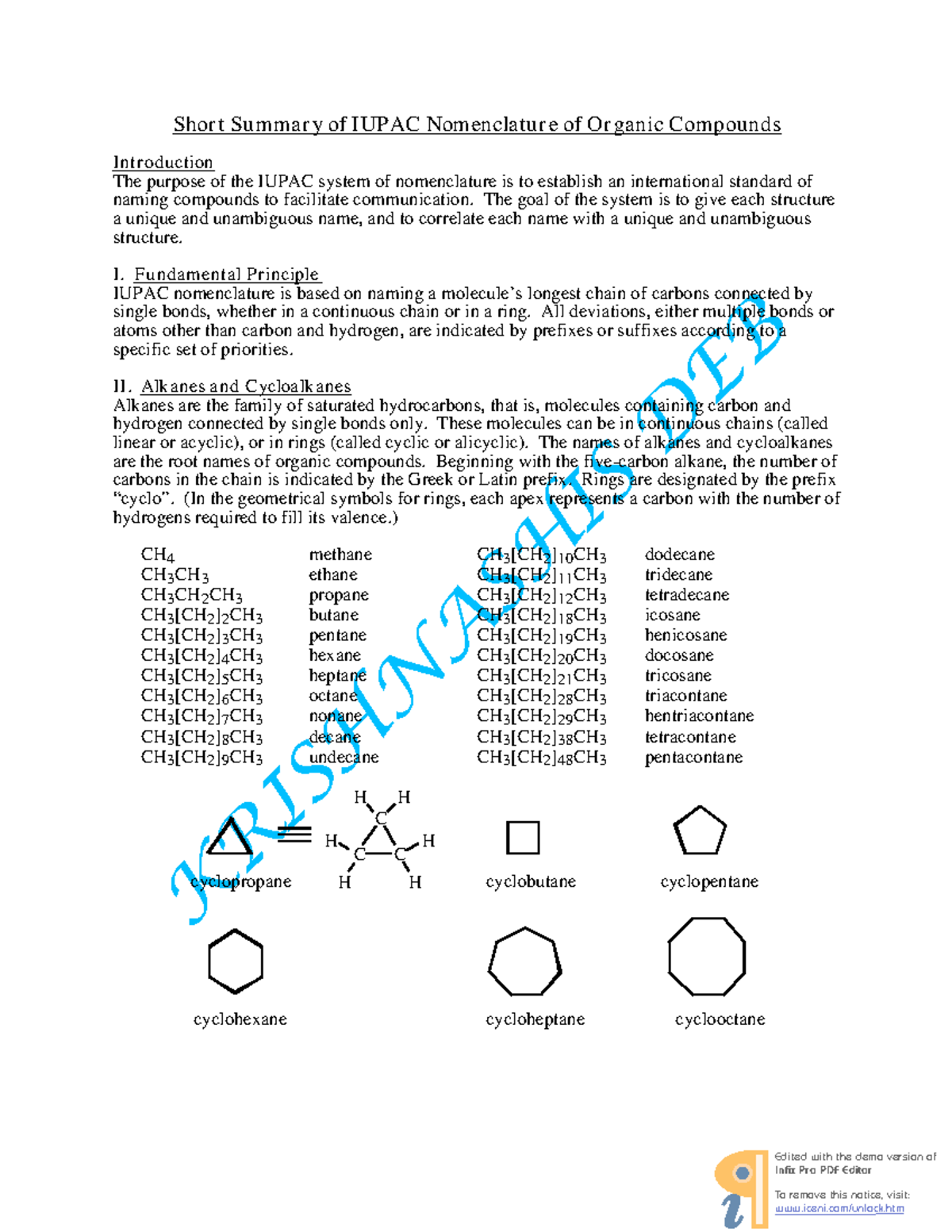 IUPAC Nomenclature of Organic Compounds: A Comprehensive Summary - Studocu