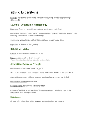 Unit 1 APES Review - Summary of all Unit 1 in class Notes taken plus ...