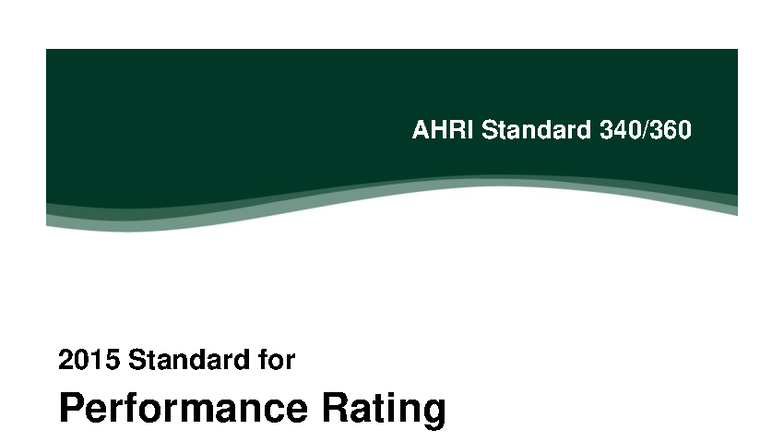 AHRI Standard 340-360: Performance Rating of Commercial & Industrial ...