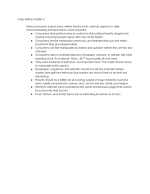 Final study guide copy editing - CHAPTER 11 Editing wire stories: Takes ...