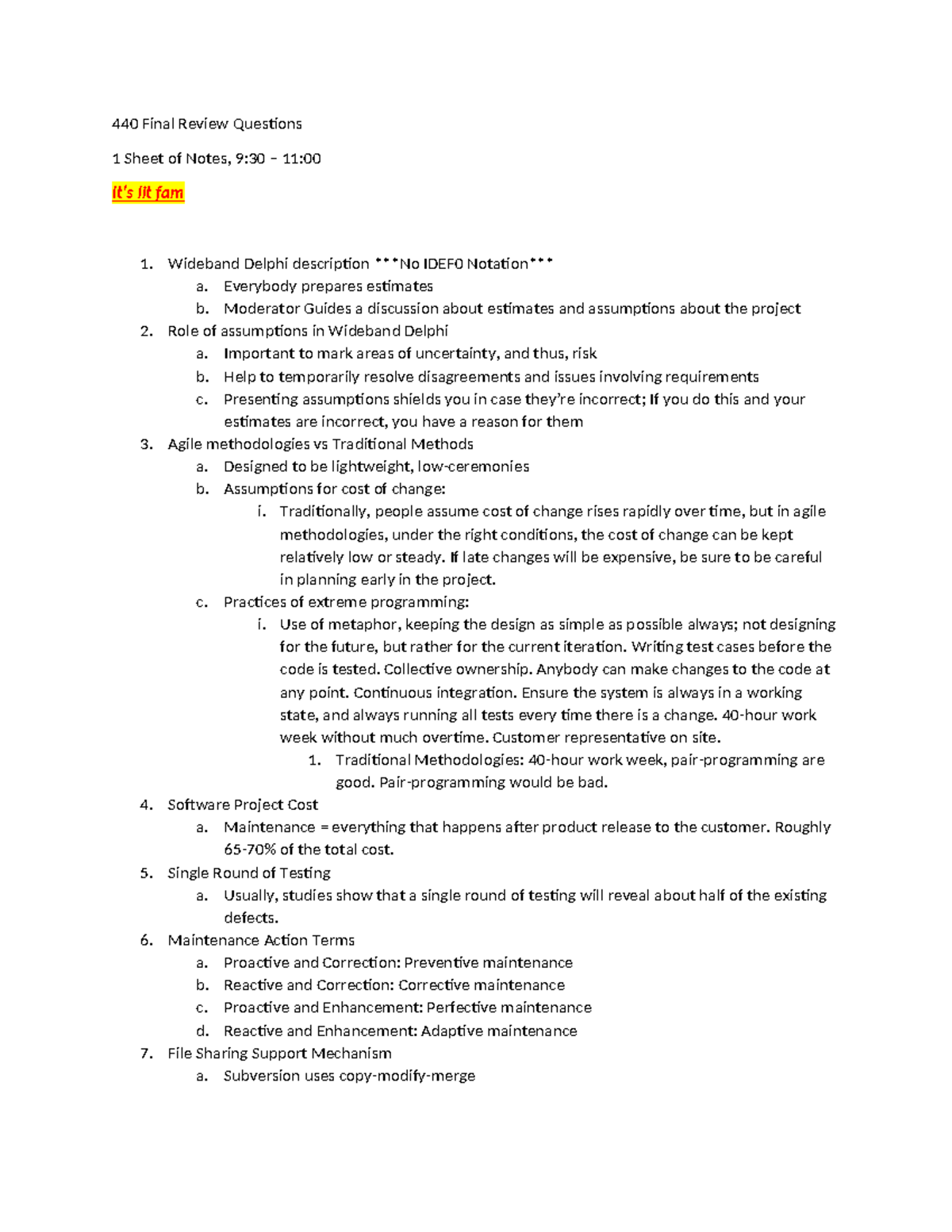 440 Final Exam Review: Key Concepts and Insights - Studocu