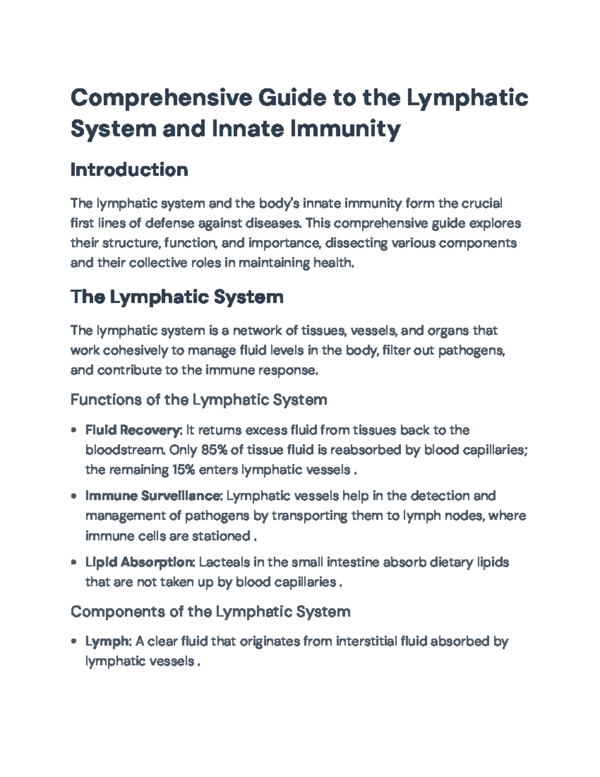 Comprehensive Guide to the Lymphatic System & Innate Immunity ...