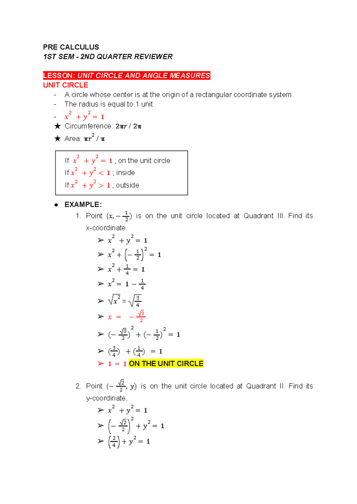 Inbound 2298925717781491787 - PRE CALCULUS 1ST SEM - 2ND QUARTER ...