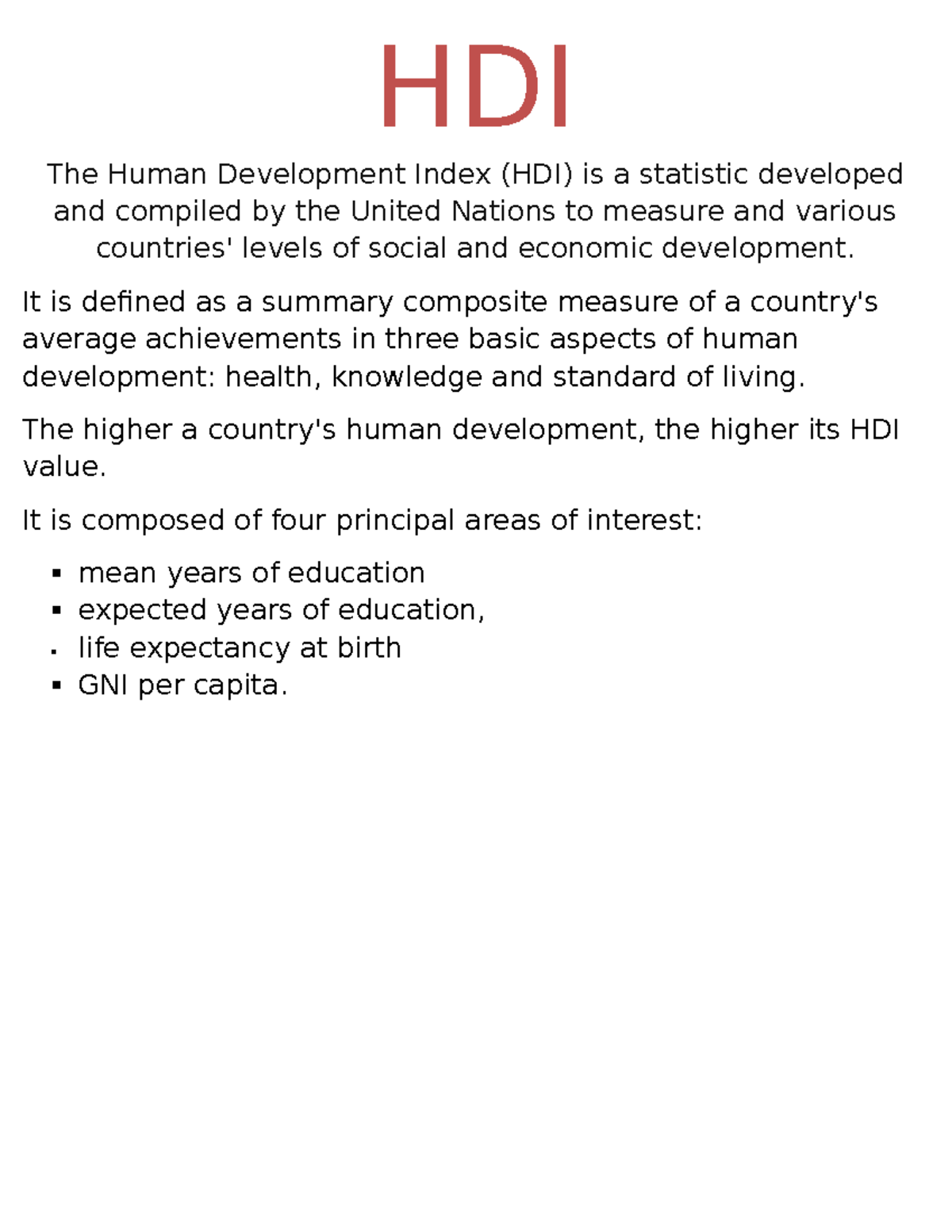 ECO HDI - This is a small project on Human Development index - HDI The ...
