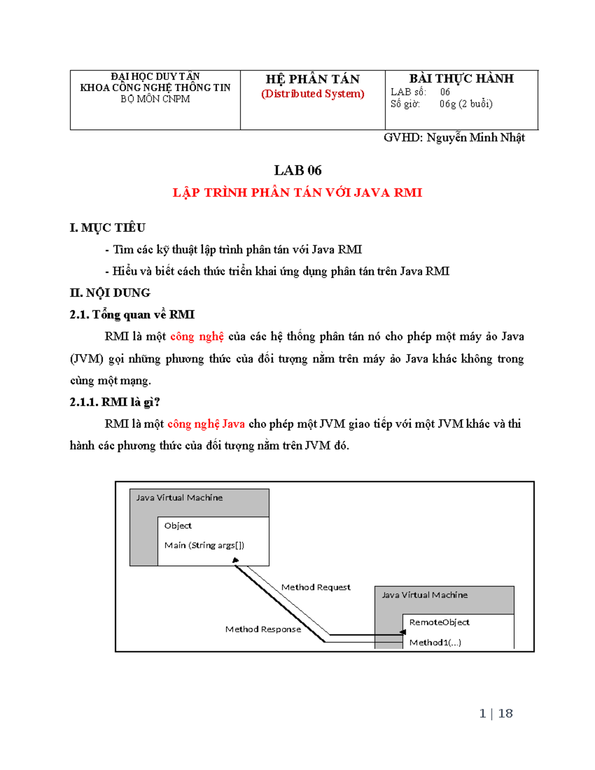LAB 06: LẬP TRÌNH PHÂN TÁN VỚI JAVA RMI - LÝ THUYẾT - Studocu