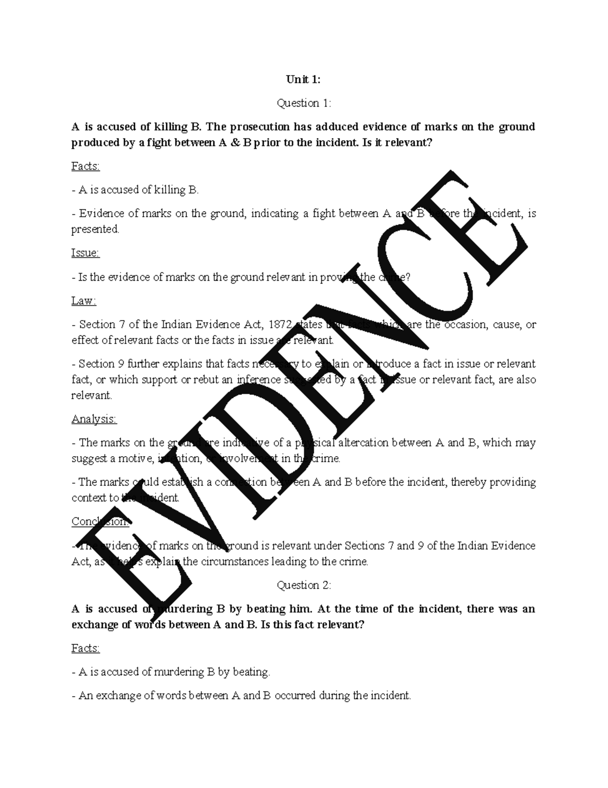**Title:** EL 101: Evidence Act Case Analysis - Relevant Evidence in Trials - Studocu