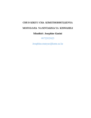 4385 bks 221 kiswahili morphology notes - DHANA YA MOFU MOFIMU, ALOMOFU ...