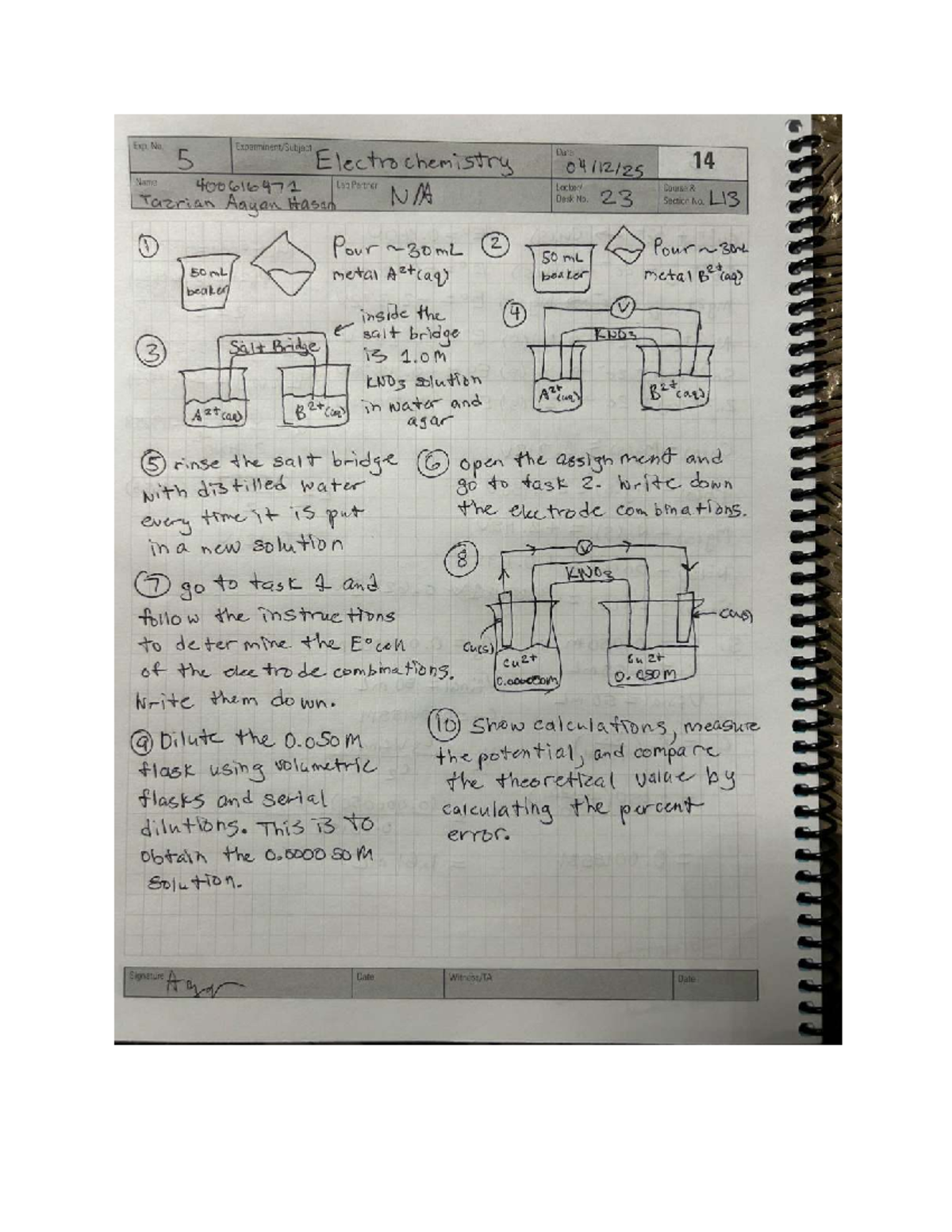 Chem Lab 5: Electrochemistry Experiment Flowchart - Studocu