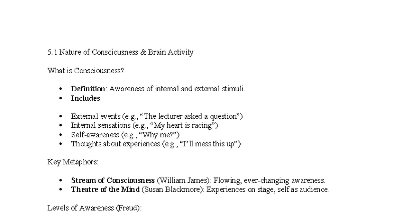 Psychology 101: Exam Practice on Consciousness, Sleep, and Language ...