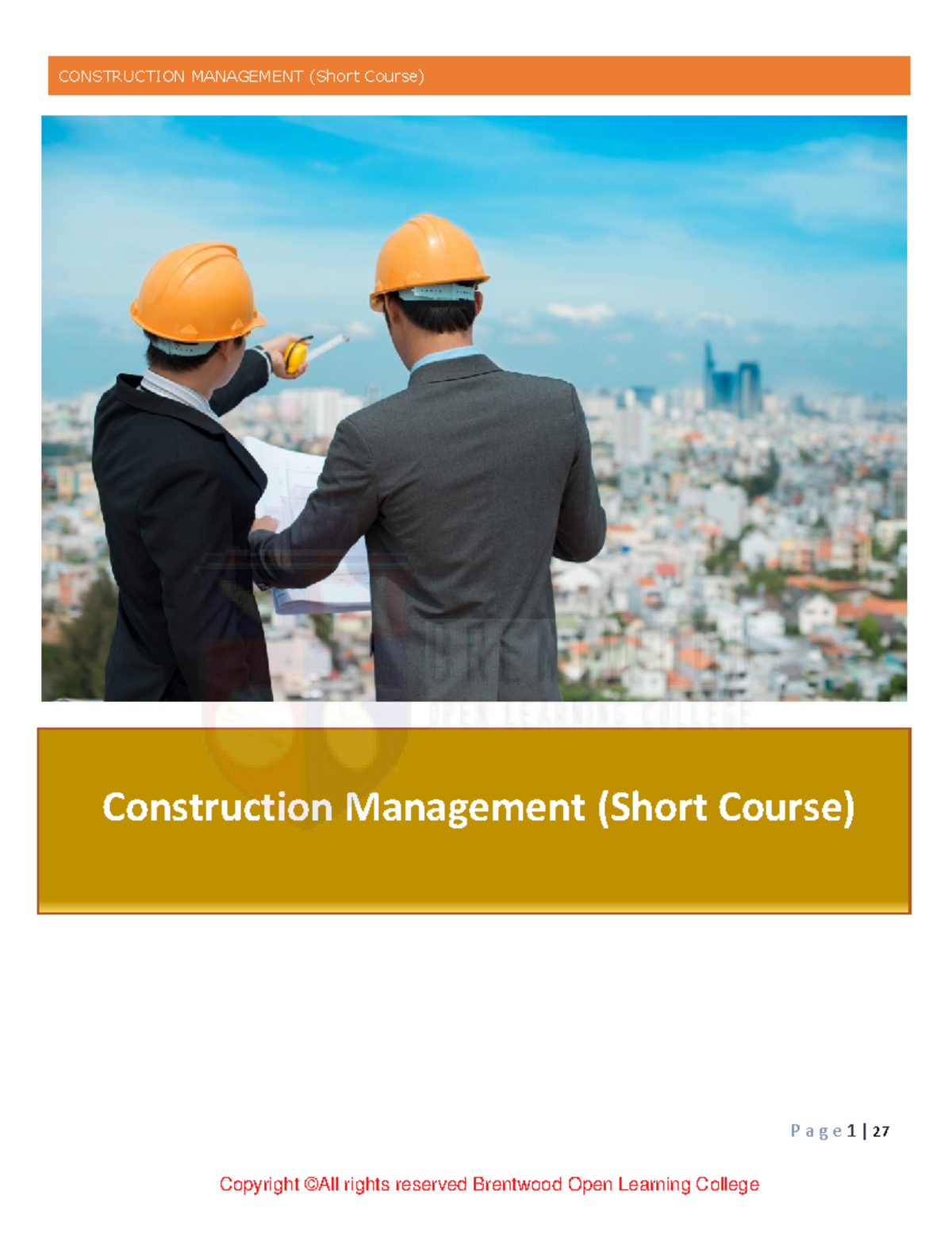 1609771117 Construction Management - P a g e 1 | 27 Construction ...