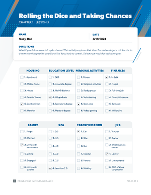 Budget - Dave Ramsey - PAGE 1 O F 3 How to Make a Budget Work CHAPTER 2 ...