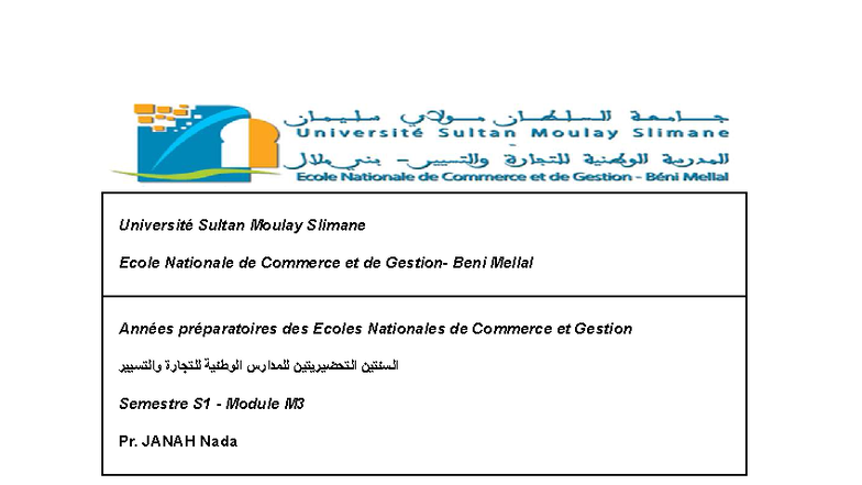 QCM TD 2 Comptabilité Générale : Concepts et Bilan S1 Module JANAH D - Studocu