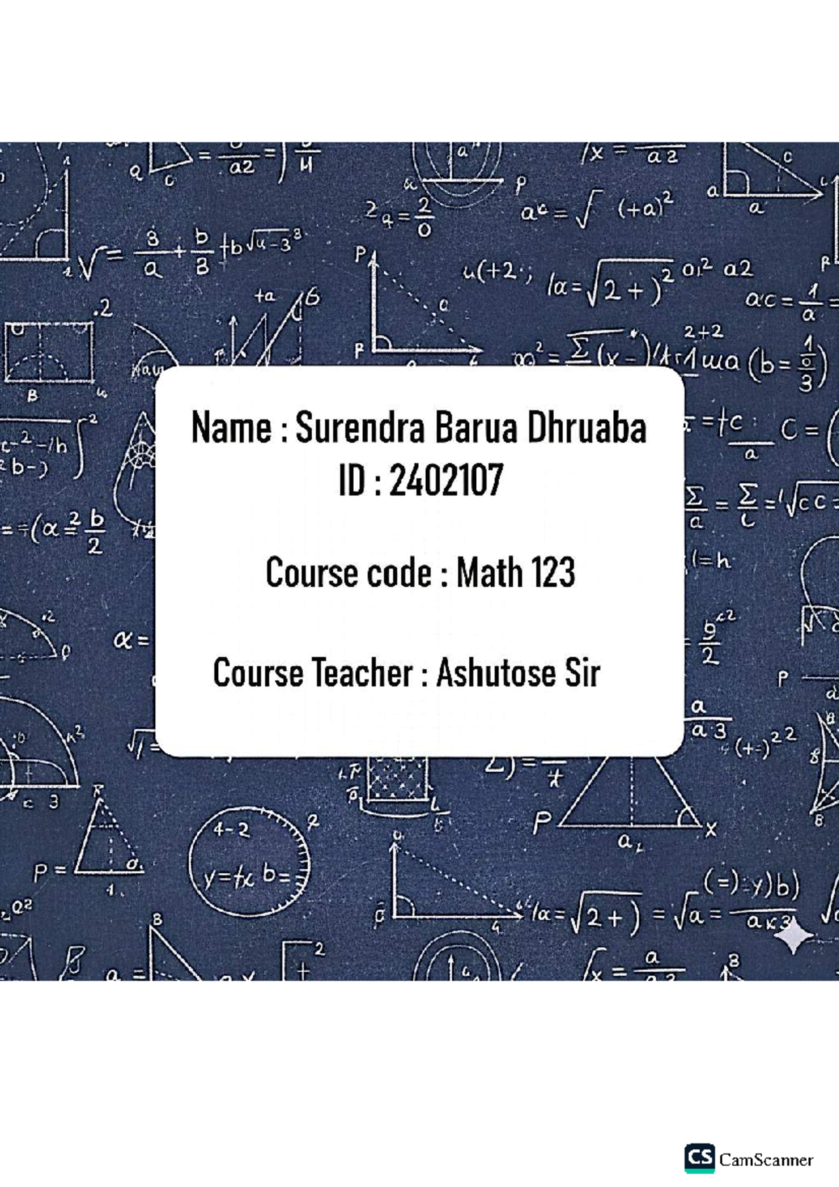 MATH 123: Differential Equations Hand Notes by Ashutose Sir - Studocu