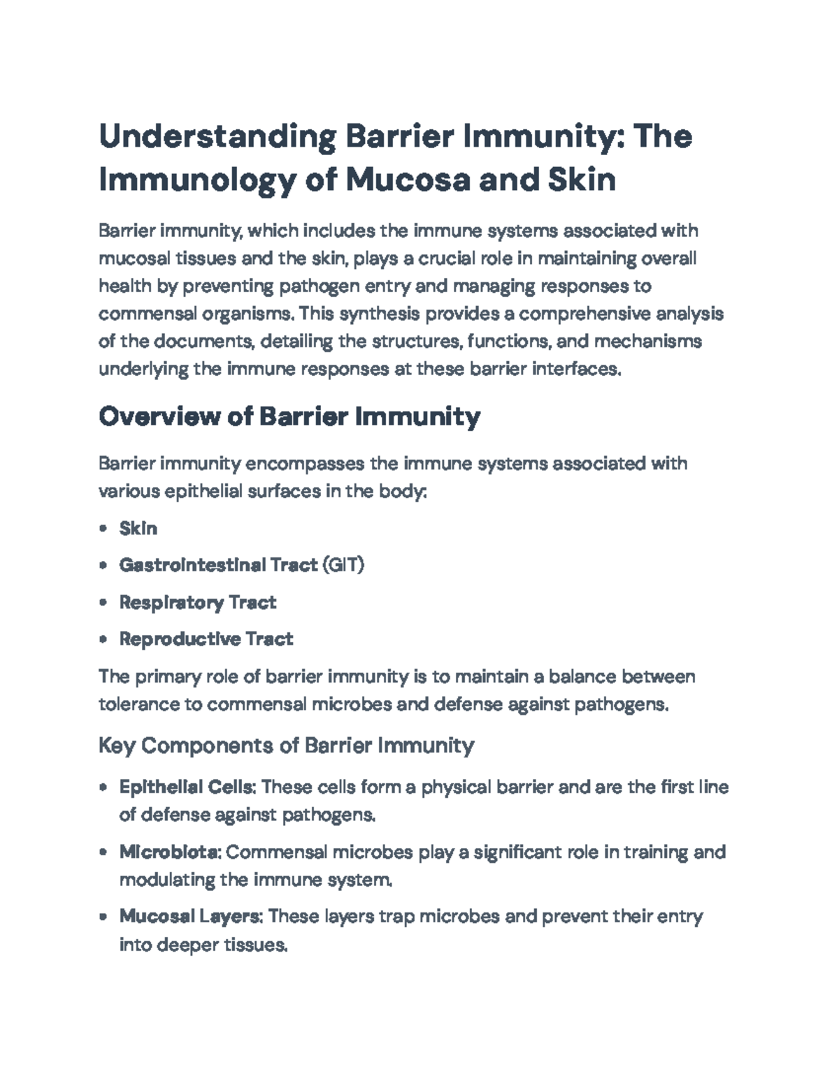 Understanding Barrier Immunity: Immunology of Mucosa & Skin - This ...