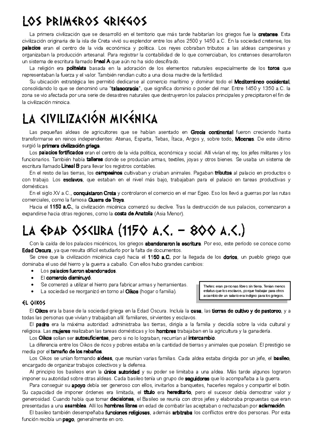 Los Primeros Griegos: Civilizaciones Minoica y Micénica - Nivel ...