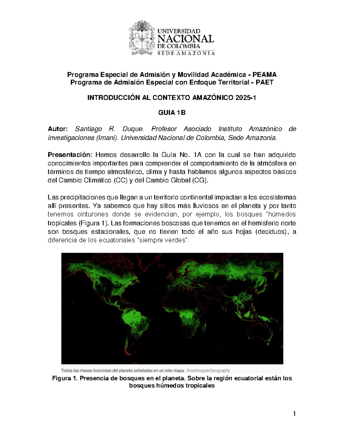 Guía 1B: Introducción al Contexto Amazónico y Ríos Aéreos PEAMA 2025-1 ...