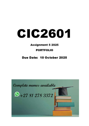 CIC2601 - Unisa - Computer integration in the classroom - Studocu