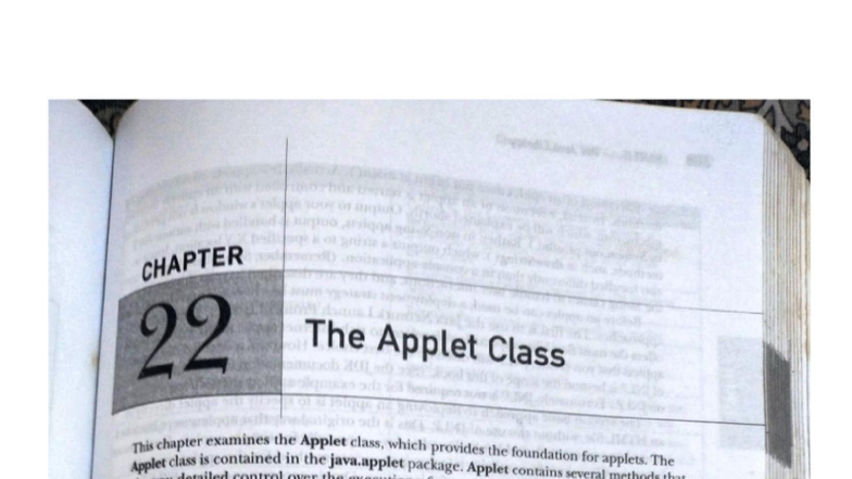 CHAPTER 22: Understanding the Applet Class in Java AWT - Studocu