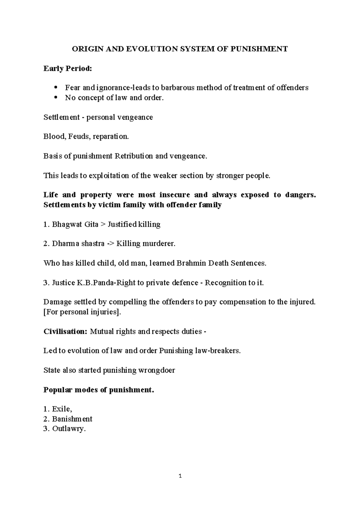 Origin and evolution of punishments - ORIGIN AND EVOLUTION SYSTEM OF ...