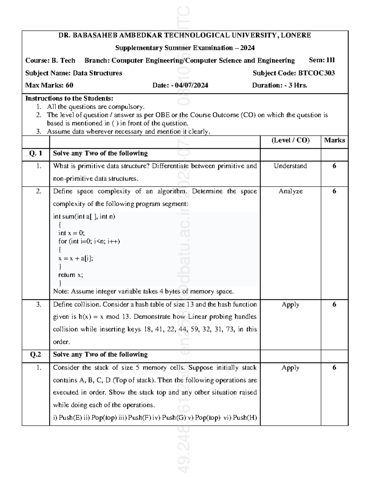 Data Structures - DR. BABASAHEB AMBEDKAR TECHNOLOGICAL UNIVERSITY ...