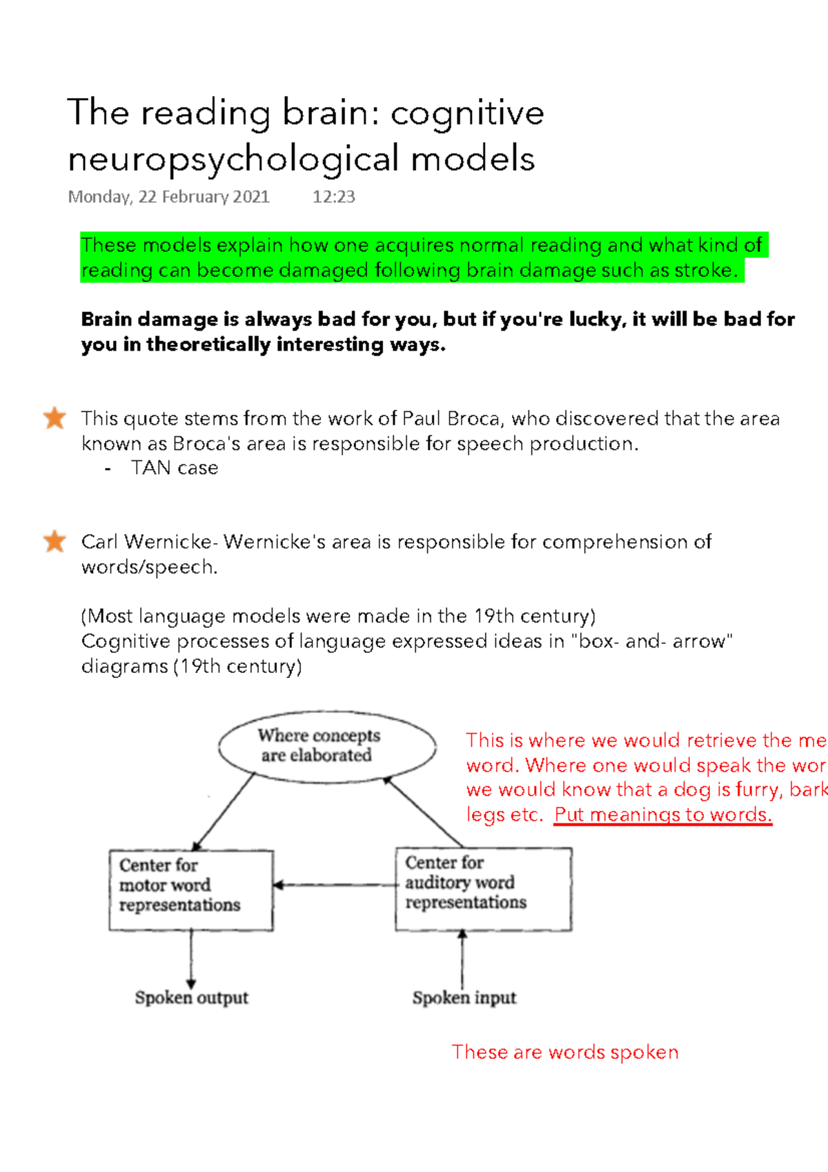 The reading brain cognitive neuropsychological models - These models ...