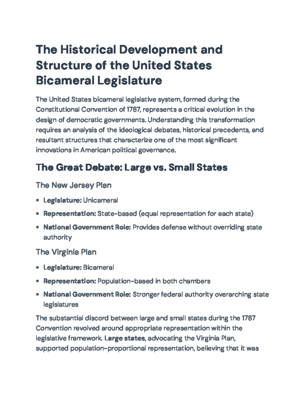 U.S. Bicameral Legislature: Historical Development & Structure Analysis ...