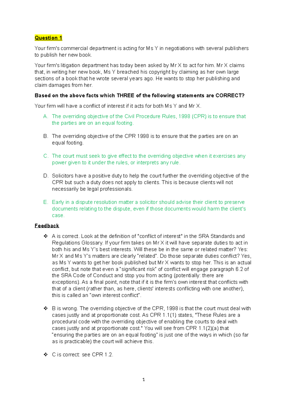 MCQs - Pre-Action Protocols and Legal Procedures (LAW 101) - Studocu