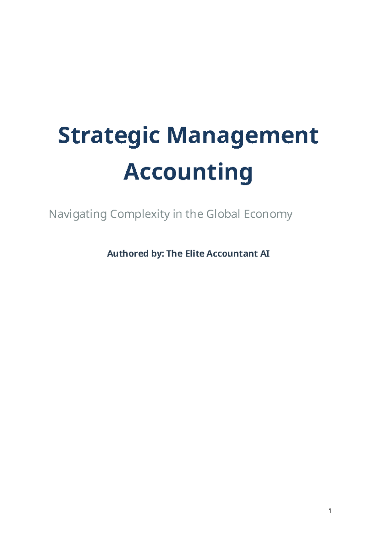Strategic Management Accounting: Value Chain & Competitor Analysis ...