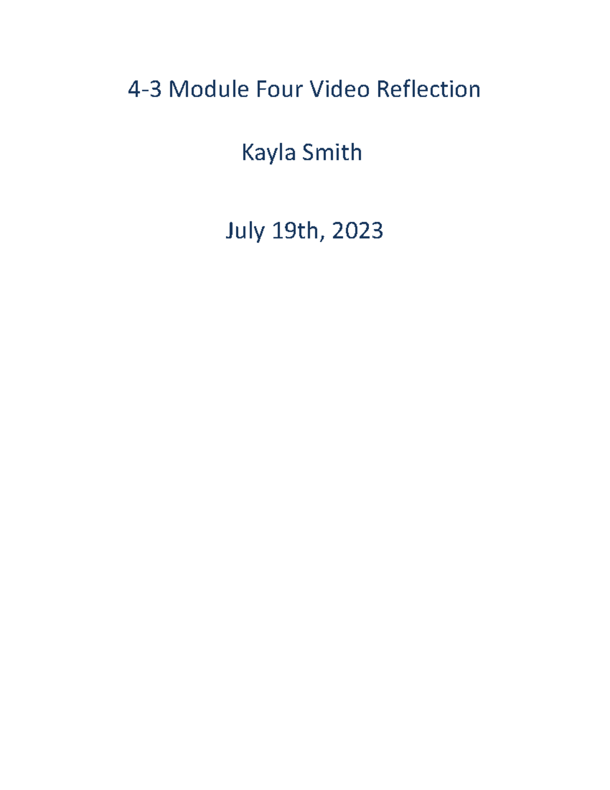 PSY-491 4-3 Video Reflection on Social Learning Theory & Change - Studocu