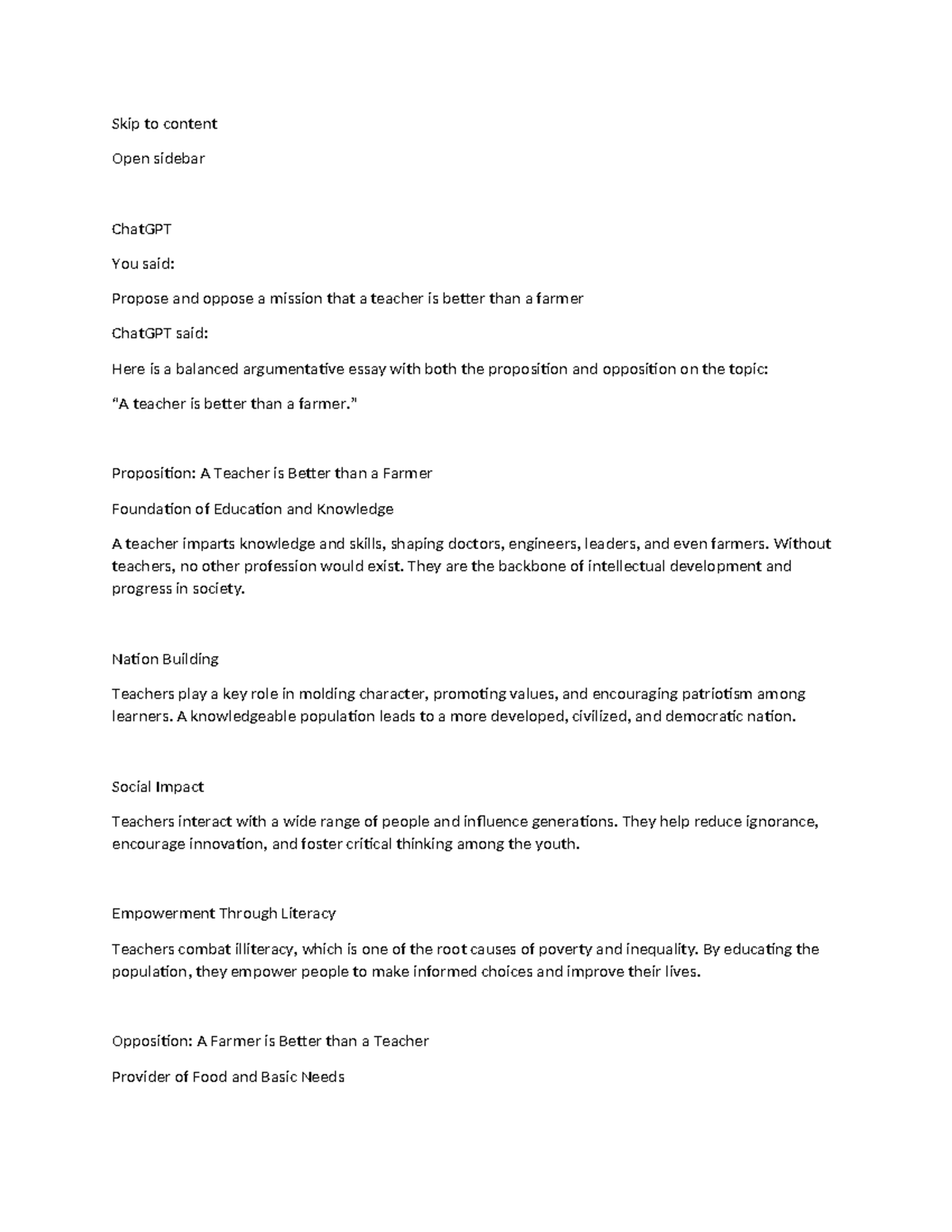 Debate - Lecture Notes: Teacher vs. Farmer Argumentation - Studocu
