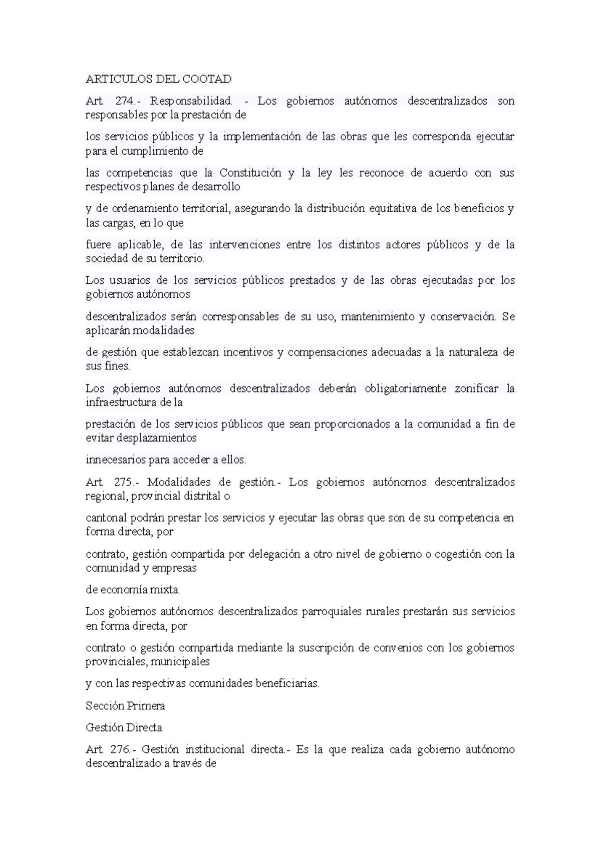 Artículos del COOTAD y Ley de Empresas Públicas: Responsabilidad y ...
