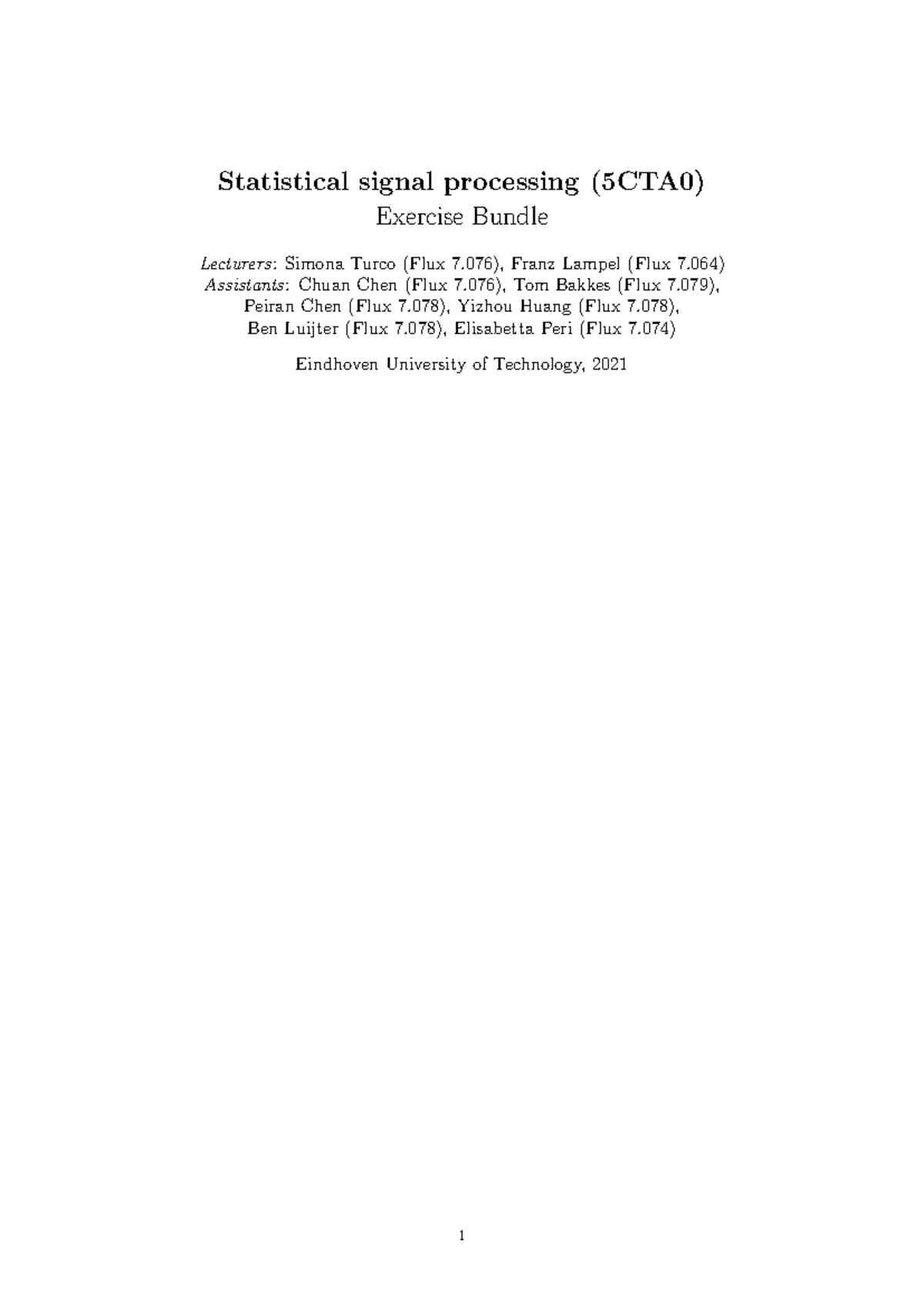 Exercises bundle questions pdf 09 10 2021 - Statistical signal ...
